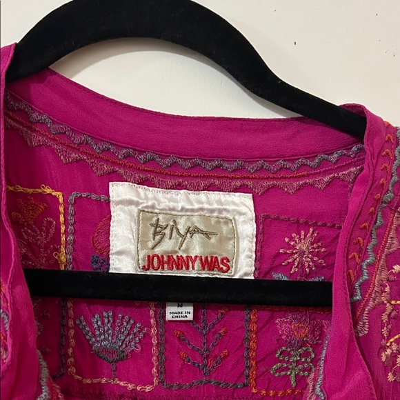 Johnny Was | Jackets & Coats | Johnny Was Fuchsia Embroidered Blouse ...
